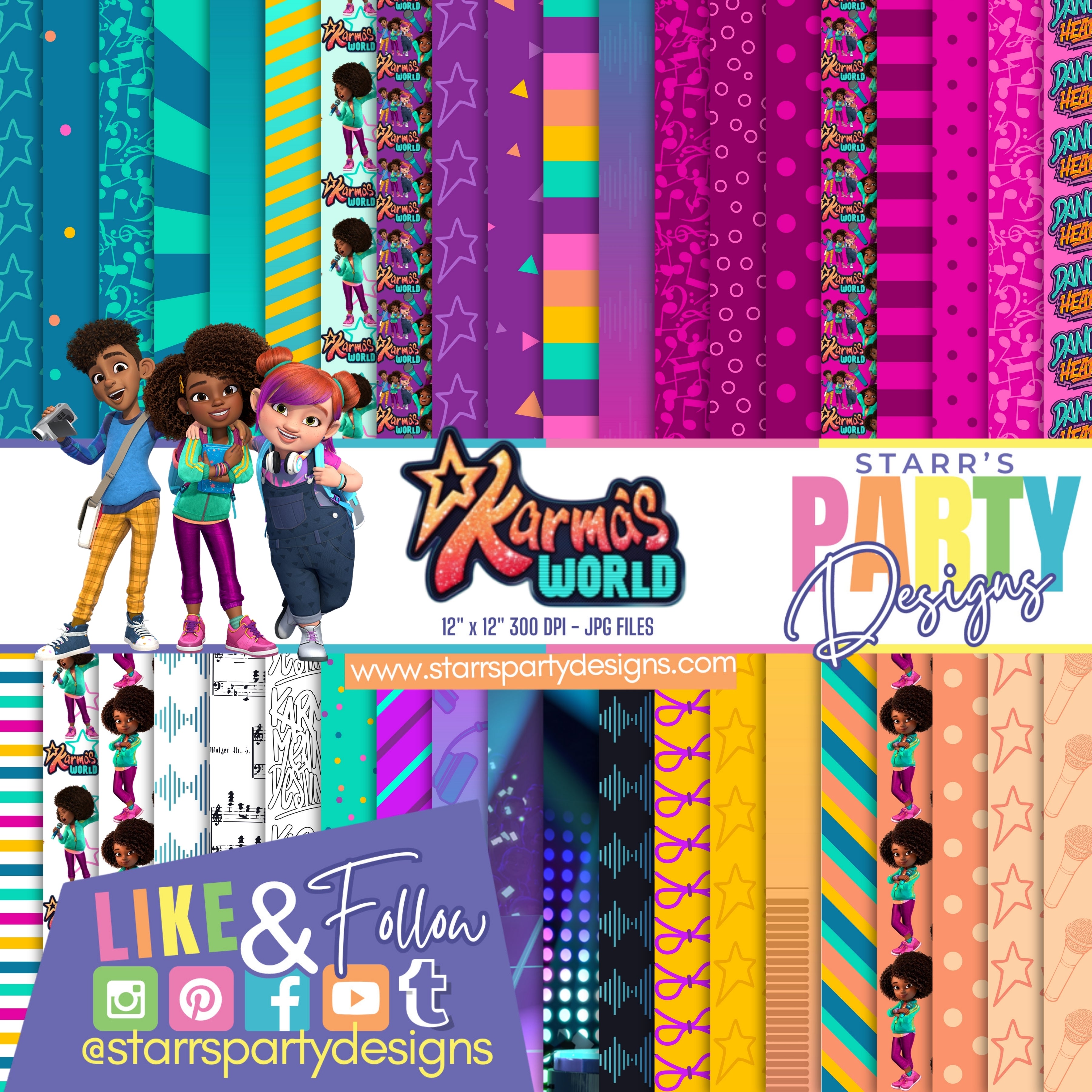 KARMA'S WORLD PAPER PACK 1 – Starr's Party Designs