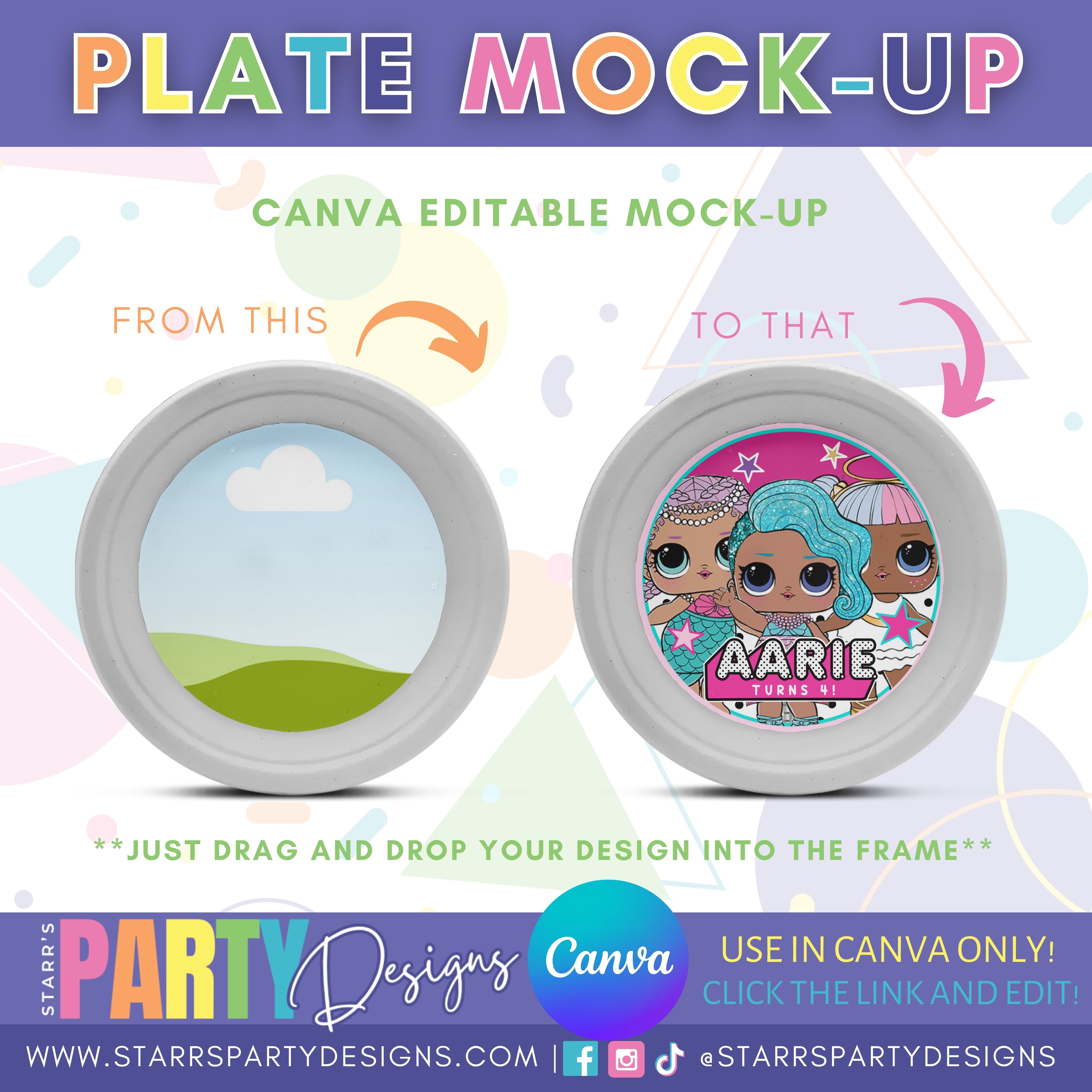 ROUND PLATE INSERT MOCKUP FOR CANVA – Starr's Party Designs